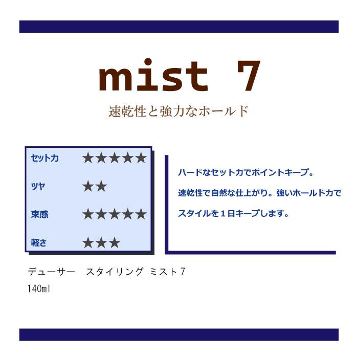 DEUXER 2本セット ナンバースリー デューサー スタイリング ミスト 7 140ml ヘアセット 美容室専売 美容室 美容院 サロン 専売品 NUMBER THREE 003 ...