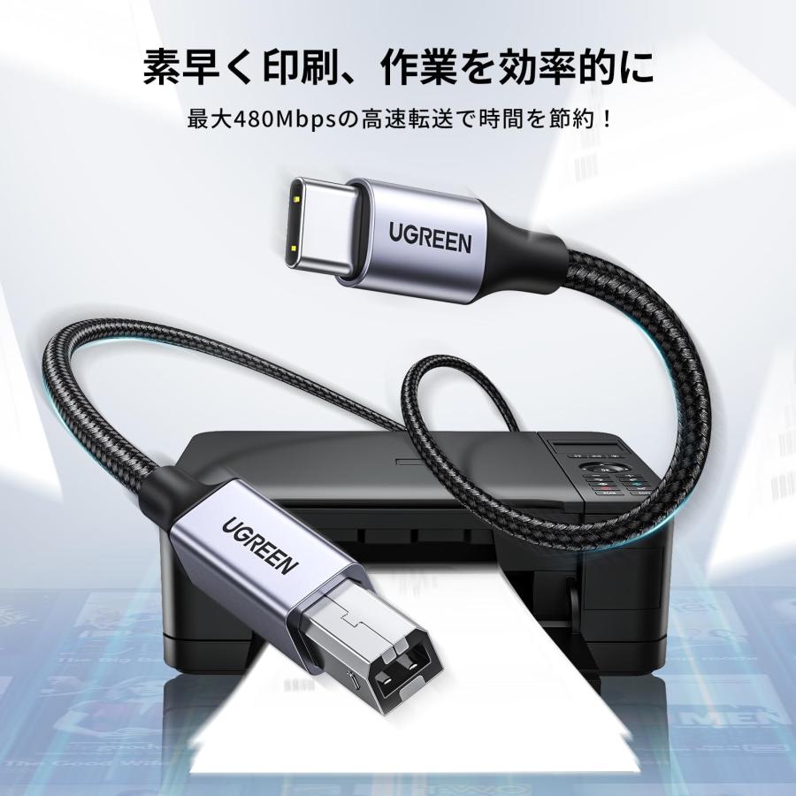 UGREEN USB-C to Bプリンターケーブル オーディオDAC/MIDIキーボード対応 2M : フリージアストア - 通販 - Yahoo!ショッピング