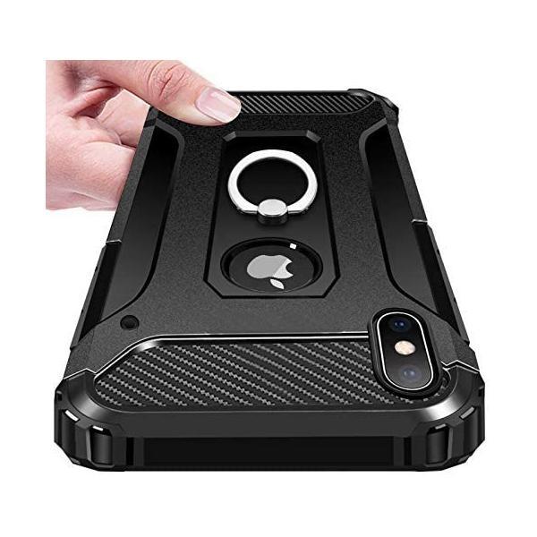 iPhone X ケース XS ケースリング付き tpu シリコン 米軍MIL規格 TPU (ブラック 1 iphoneX/XS) : フリージアストア - 通販 - Yahoo!ショッピング