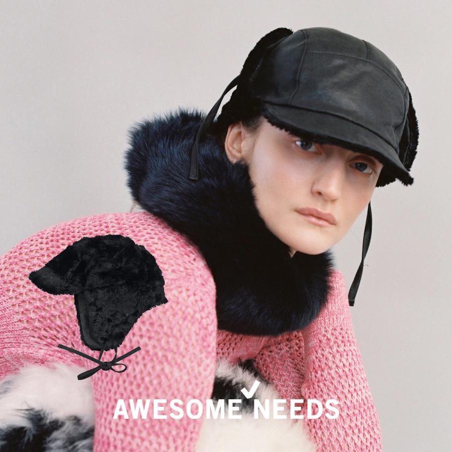 キャップ パイロット レディース リバーシブル パイロットキャップ 帽子 ボア イヤーマフ 耳あて AWESOME NEEDS オーサムニーズ トラッパーキャップ アウトドア ...