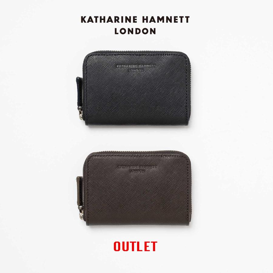 KATHARINE HAMNETT アウトレット キャサリンハムネット コインケース 小銭入れ ラウンドファスナー 本革 レザー 99 ...