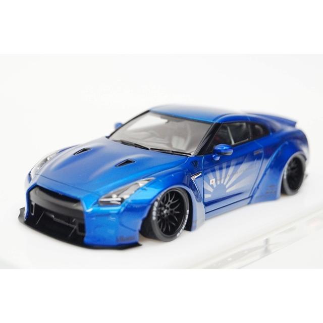 新品 MZE007 メイクアップ/アイドロン 1/43 LB★WORKS R35 GT-R Duck Tail ver. キャンディブルー ...