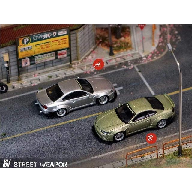 新品 Street Weapon 1/64 日産 シルビア NISSAN Slivia S15 Rocket Bunny Jade green ...