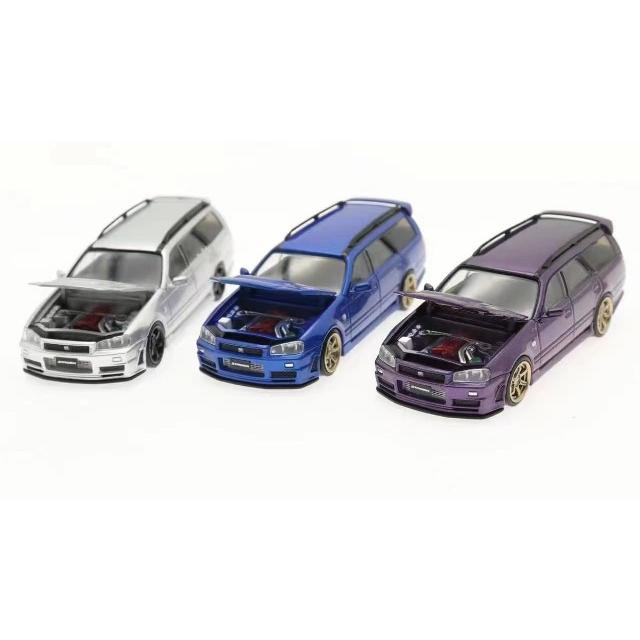 新品 Zoom 1/64 日産 ステージア Stagea WC34 260RS Midnight Purple ボンネット開閉 : ブースト ...