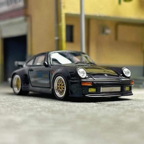 新品 cars' lounge 1/64 ポルシェ Porsche 911 RWB 930 black bird Gold Wheel ...