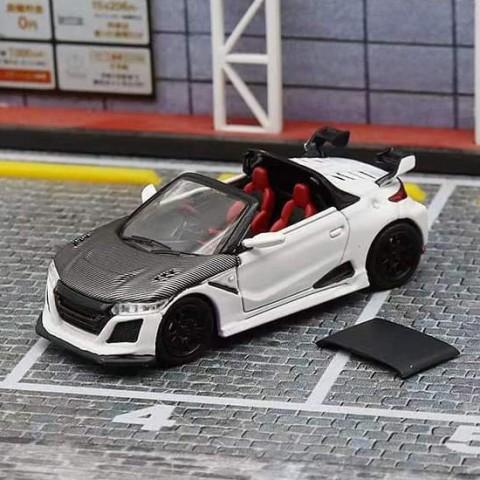 新品 Mortal 1/64 ホンダ Honda S660 Convertible Wide-body 改造車 トップカバー付き White carbon cover ...