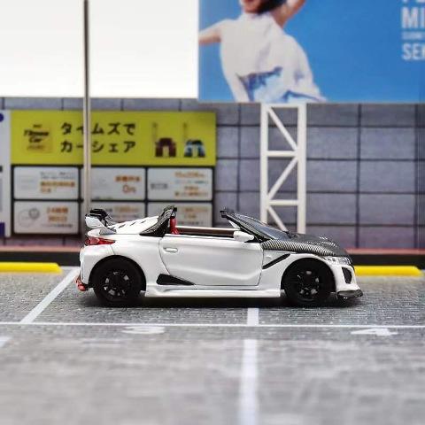 新品 Mortal 1/64 ホンダ Honda S660 Convertible Wide-body 改造車 トップカバー付き White carbon cover ...