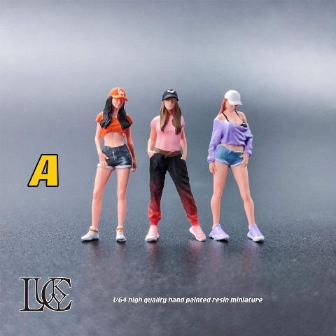 新品 LK2023120619A Lucky Studio 1/64 peaked cap girl ヘソ出しコーデ 3人組 フィギュア color series : ブーストギア ヤフー店 ...