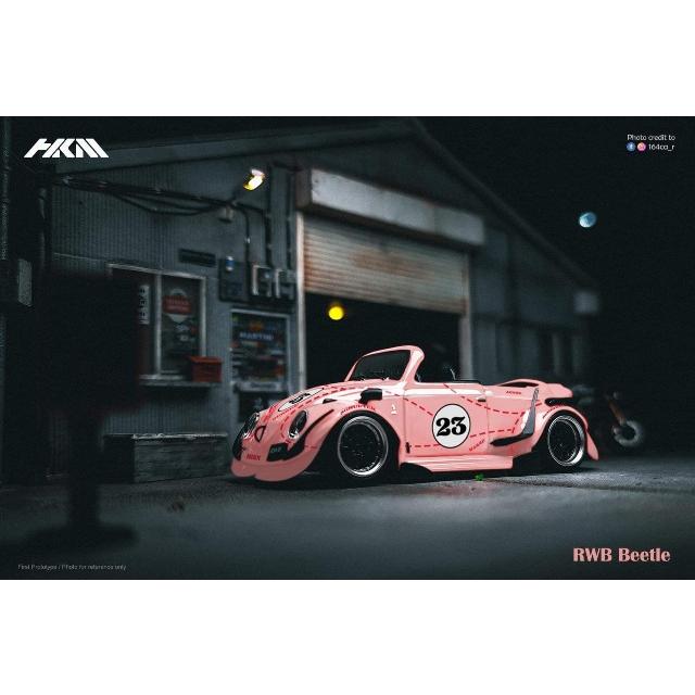 新品 HKM 1/64 フォルクスワーゲン ビートル 改造 RWB Beetle Modified Pinkpig ...