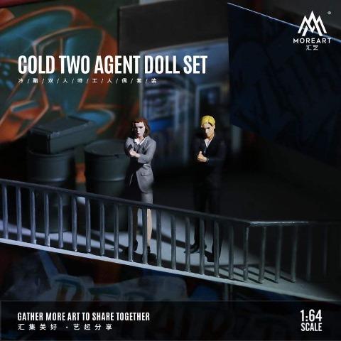 新品 MO223006 MoreArt 1/64 COLD TWO AGENT DOLL SET エージェント 拳銃を持った男女 アクセサリー ...