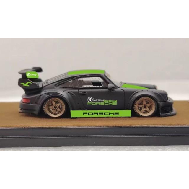 新品 Qidian Model 1/64 RWB 930 GT Wing Matt Black with Green Strips ...