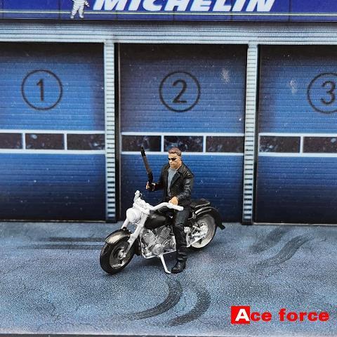 新品 Ace Force 1/64 バイク ショットガンを持った男 革ジャン ブラック : ブーストギア ヤフー店 - 通販 - Yahoo!ショッピング