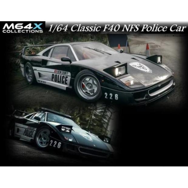 新品 M64X 1/64 F40 RCPD Police Car パトカー Black/White : ブーストギア ヤフー店 - 通販 ...