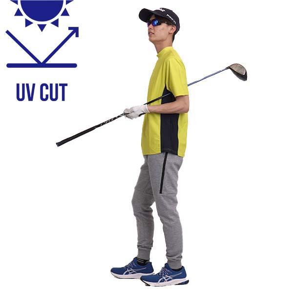 ゴルフウェア メンズ 夏 モックネック 半袖 tシャツ スポーツ ブランド 撥水 ドライ シニア 父の日 水陸両用 UV 迷彩 カモフラ フィットネス 4233-6343 ...