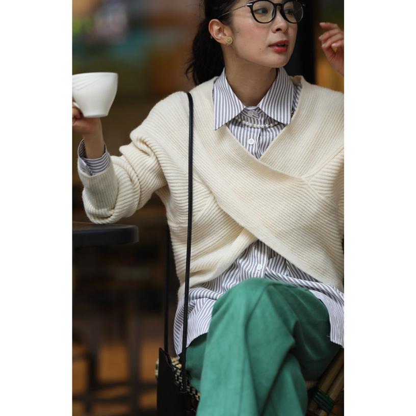 cawaii Sから3L対応 重ね着を楽しむ スタイルアップニット :w60060ps:CAWAII - 通販 - Yahoo!ショッピング