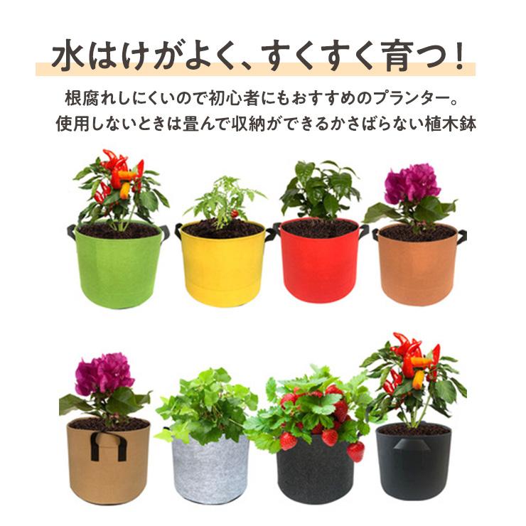 不織布プランター 5個セット 5ガロン 不織布 プランター 植木鉢 フェルトプランター 軽い 軽量 家庭菜園 ベランダ菜園 不織布ポット 野菜 ...