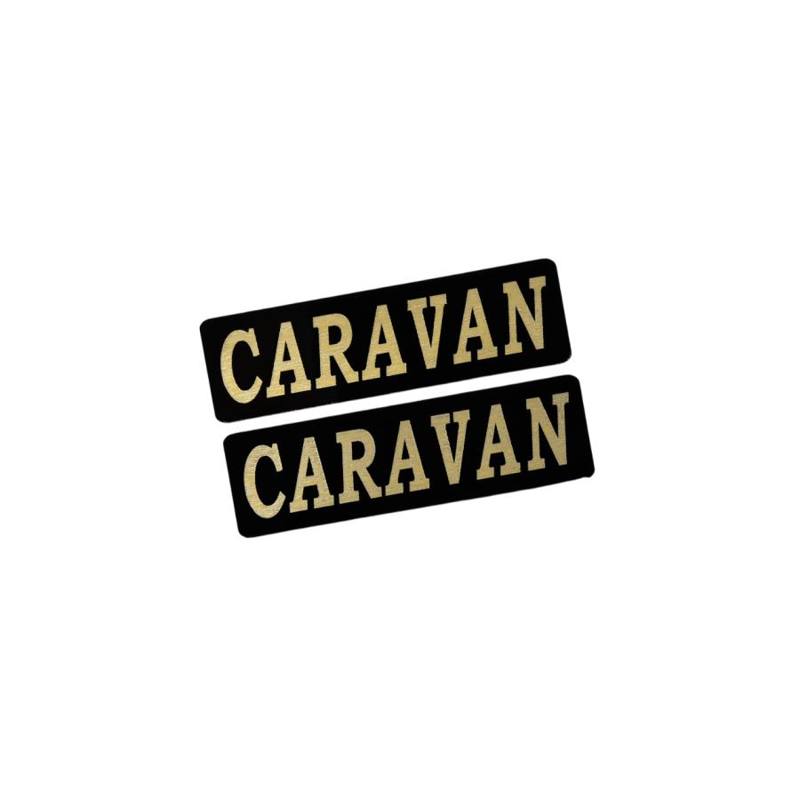 EE-700-3 CARAVAN 黒金 アクリル2層 ステッカー 日産 キャラバン E24 E25 E26 NV350 カスタム 前期 後期 2枚1セット : フレイア - 通販 ...