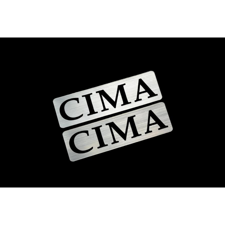 EE-703-2 CIMA 銀黒 アクリル2層 ステッカー 日産 シーマ Y31 Y32 Y33 Y34 Y50 カスタム 前期 後期 2枚1 ...