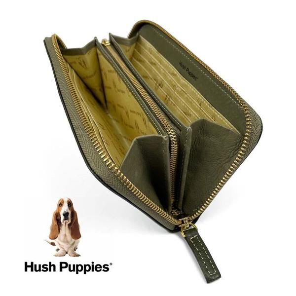 Hush Puppies (ハッシュパピー) 牛革 × ピッグレザー（豚革）ラウンドジップ 長財布 : hp0610 ...