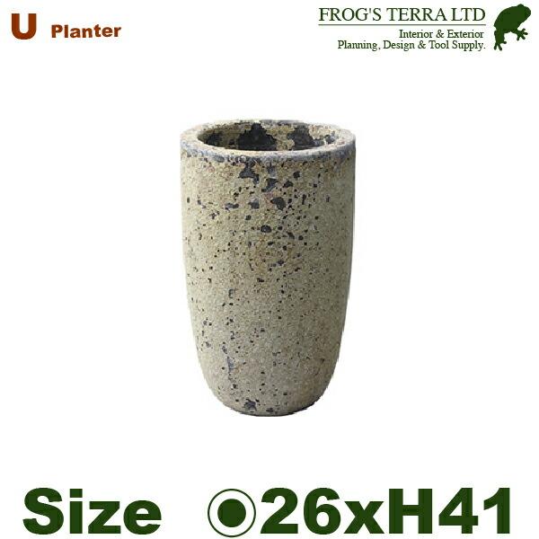 アトランティス UプランターS FS6044ADS Atlantis（直径26cm×H41cm）（底穴あり）（陶器製）（観葉鉢） : カエルの ...