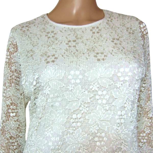 KORET 美品/コレット レナウンルック カットソー 表記 9号 М 相当 古着 白 ホワイト レディース 春 夏 トップス 長袖 レース 透け感 丸首 : フルフルマーケット Yahoo ...