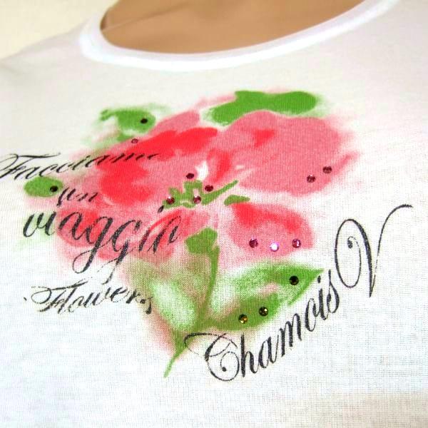 美品/シャミーヴィ Chamois V カットソー Tシャツ 大きいサイズ 表記 42号 LL 相当 古着 白 ホワイト レディース 春夏 トップス 半袖 綿100 : フルフルマーケット ...