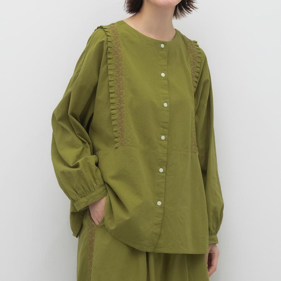 SUN VALLEY [公式ストア] サンバレー / コットン 平織 ライン刺繍 2WAY プリーツ ブラウス : cafe Four Seasons - 通販 - Yahoo!ショッピング