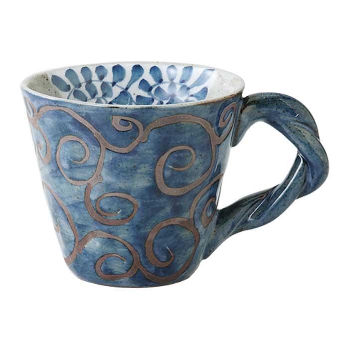 西海陶器 波佐見焼 サビ唐草 マグ 青 41550 : 通販奉行 - 通販 - Yahoo!ショッピング