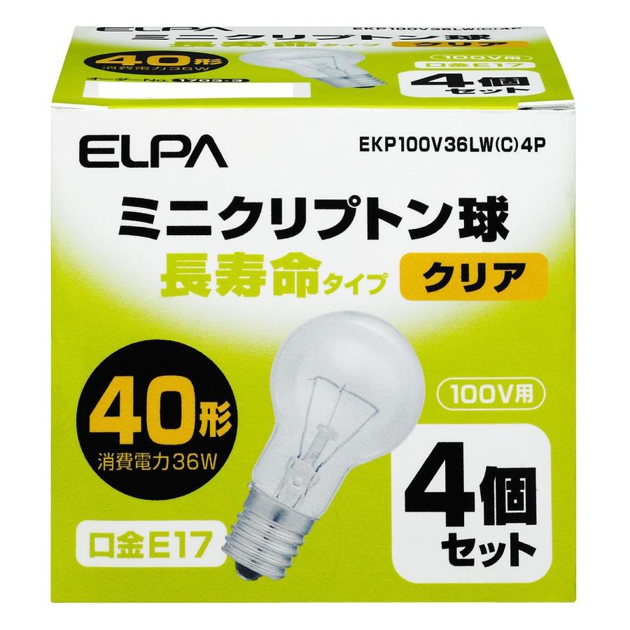 ELPA 長寿命ミニクリプトン球36W4P EKP100V36LW(C)4P : 通販奉行 - 通販 - Yahoo!ショッピング