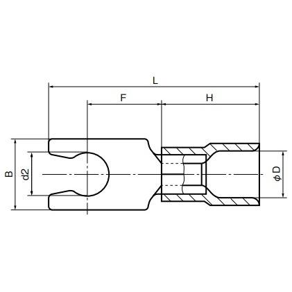TMEX2LY-3S：銅線用環境配慮形絶縁被覆付圧着端子（Y形）先開形LYタイプ 2平方mm 100個入 青色 :TMEX2LY-3S-BLU:ヨナシンホーム ヤフー店 - 通販 ...