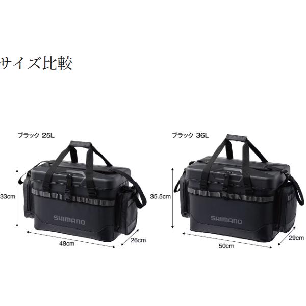シマノ タックルバッグ BA-201X ロックショア タフタックルバッグ  25L  ブラック シマノ（SHIMANO） ロックショア タフタックルバッグ BA-201X ブラック
