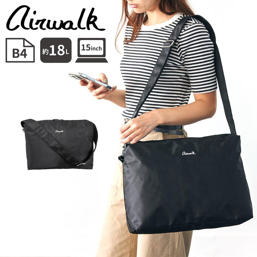 AIRWALK（エアウォーク） ショルダーバッグM 男女兼用 メンズ レディース 大人 上品 きれいめ 肩掛け 斜め掛け ペットボトルが入る ...