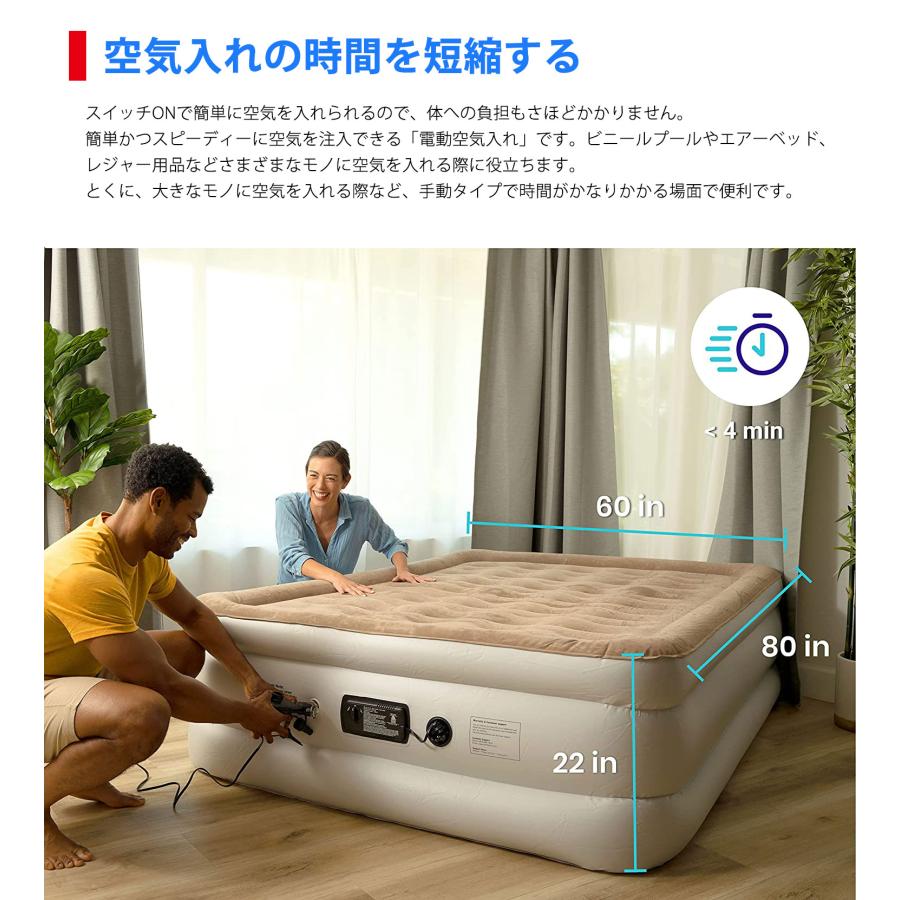 エアーポンプ 電動 2WAY 空気入れ 空気抜き 大型 プール 浮き輪 ビニールプール エアーベッドに適用 コンセント式 140Wハイパワー 3種類のノズル付き : Fuji-Phantom ...