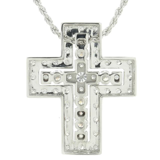 Belle Epoque （新品仕上げ済）ダミアーニ DAMIANI ベルエポック クロス ダイヤ ネックレス 十字架 K18 WG × 約0.61ct 20073457 保証書 8569 ...