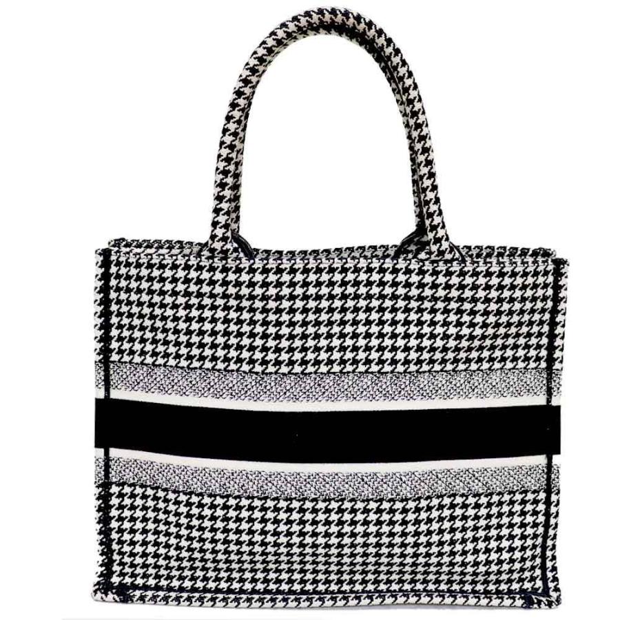 クリスチャン ディオール Christian Dior ブックトート ミディアム M1296ZRPI-M081 黒 × 白 8232 : di-8232-2022218 : 藤野質店 Y ...
