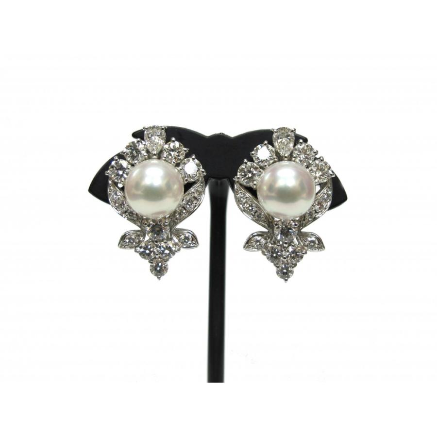 MIKIMOTO ミキモト MIKIMOTO パールダイヤピアス K18WG MIKIMOTO ミキモト MIKIMOTO パールダイヤピアス K18WG