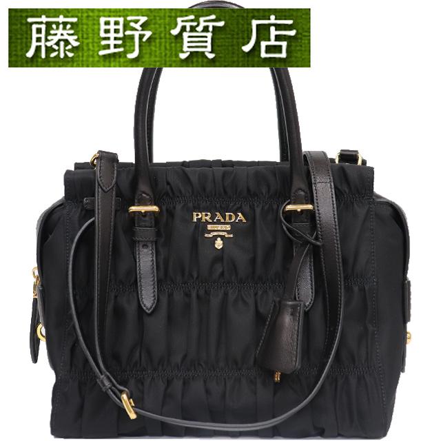 PRADA （美品）プラダ 2way ハンドバッグ ショルダー ナイロン × レザー 黒 1BA086 カード 8251 : 藤野質店 Y-SHOP - 通販 - Yahoo!ショッピング
