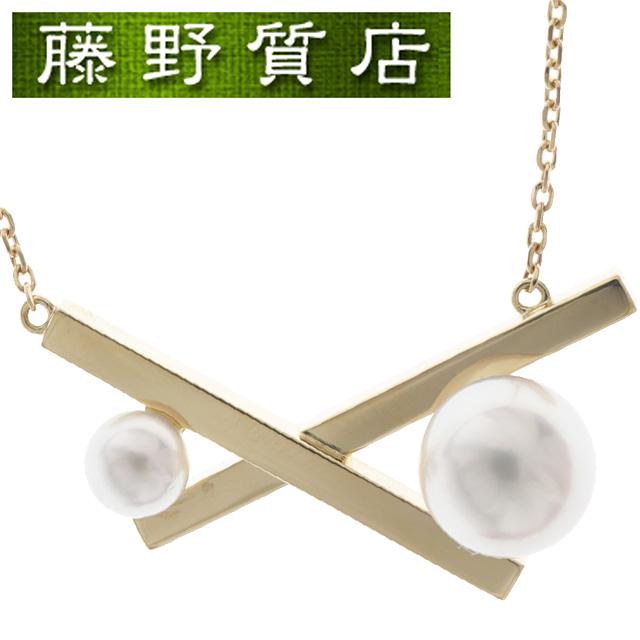 balance(TASAKI) （新品仕上げ済）タサキ 田崎 バランス クロス ネックレス K18 YG × パール あこや真珠 P-16945-18KYG 8829 : 藤野質店 Y ...