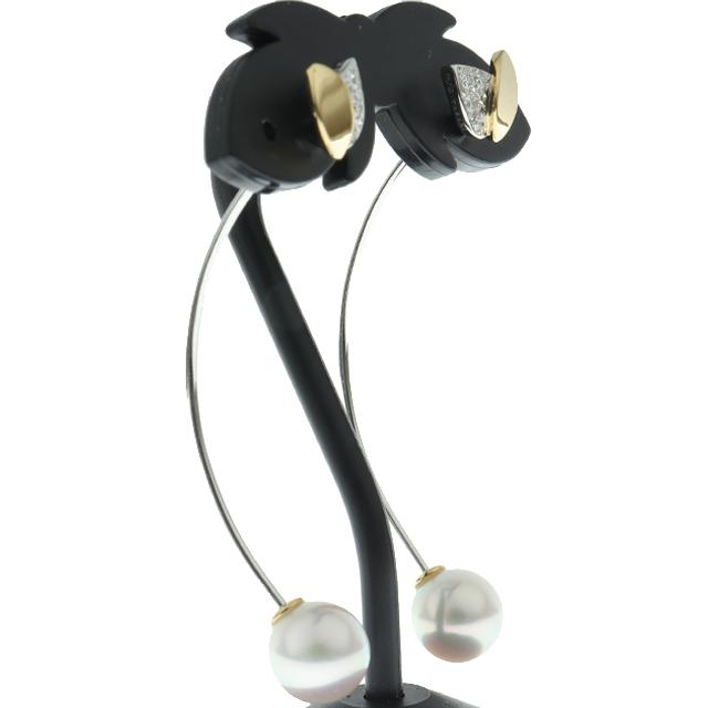 TASAKI （美品）タサキ 田崎 フローレット ダイヤ パール ピアス K18 WG × YG E-4092-18KWG-18KYG 9023 : 藤野質店 Y-SHOP - 通販 ...