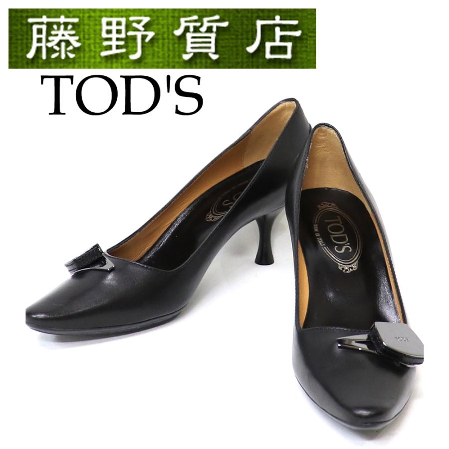 TOD'S (美品)トッズ レディース パンプス ＃37ハーフ 24.5cm位 レザー 黒 ブラック 8465 : 藤野質店 Y-SHOP - 通販 - Yahoo!ショッピング