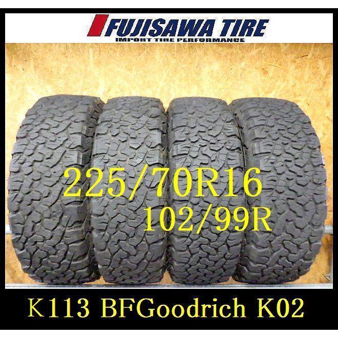 【K113】H 送料無料 2022年製造 約7.5部山 BFGoodrich T/A KO2 ホワイトレター 225/70R16 4本 ...