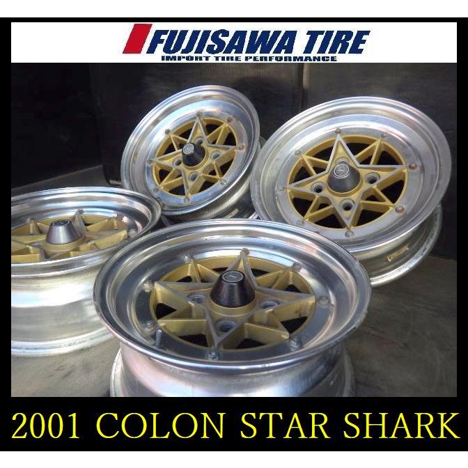 【2001】T3802135 レア品 当時物 COLIN STAR SHARK 14x6JJ/6.5JJ 4穴 PCD114.3 +11 ...