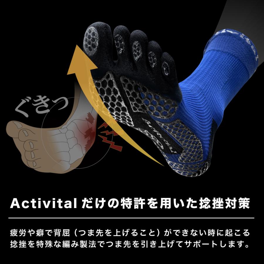 Activital アクティバイタル Activital PRO 5 グリップ付 5本指 靴下 ソックス フットサポーター サッカー 野球 ランニング マルチスポーツ 捻挫防止 メール便可 ...