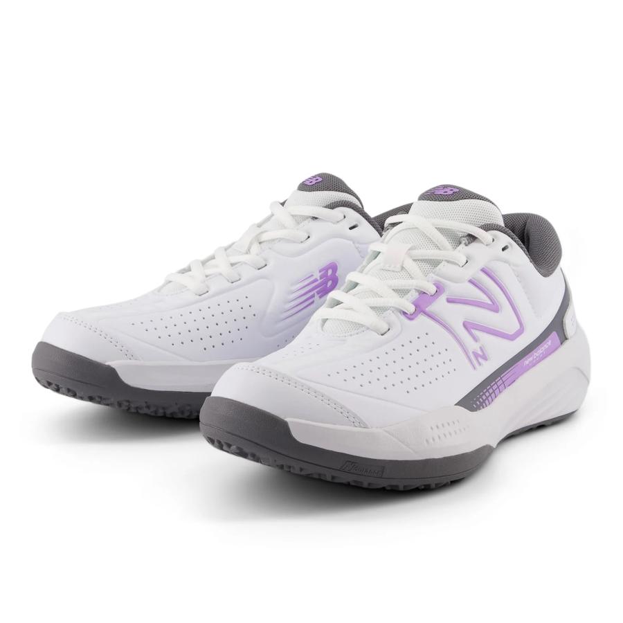 ニューバランス レディース テニスシューズ オムニ・クレー 696 v5 O U5 WHITE/PURPLE 2E WCO696U52E ホワイト :wco696u52e:富士スポーツ ...