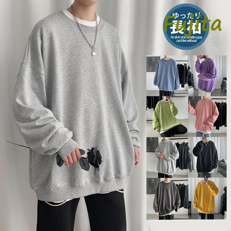 トレーナー パーカー メンズ 長袖 ゆったり Tシャツ クルーネック トップス 春 スウェット 秋服 スポーツ プルオーバー 無地 ティーシャツ : lin0909-ll13 : 藤田ストア ...
