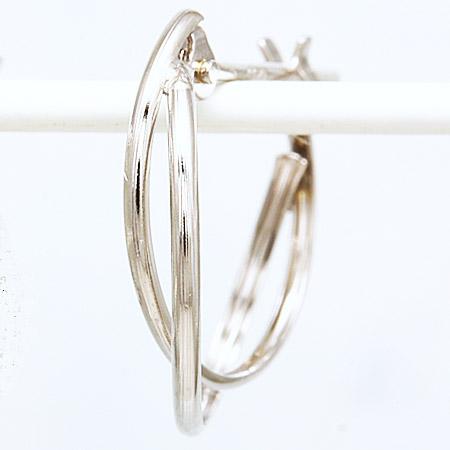 10金ホワイトゴールド フープピアス : Cuore Cuore Yahoo!ショップ - 通販 - Yahoo!ショッピング