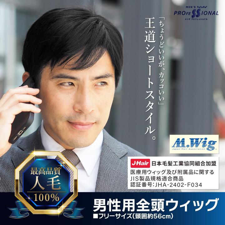 TefuRe（テフリ） ウィッグ メンズ 人毛 医療用ウィッグ 男性用 短髪