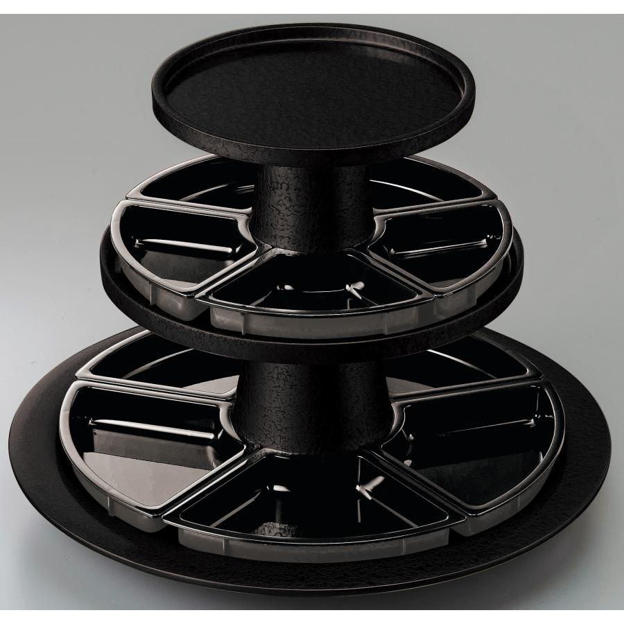 尺7オードブルタワー3段（仕切付） 黒/黒 f7-446-1 : 料理道具のフクジネット - 通販 - Yahoo!ショッピング