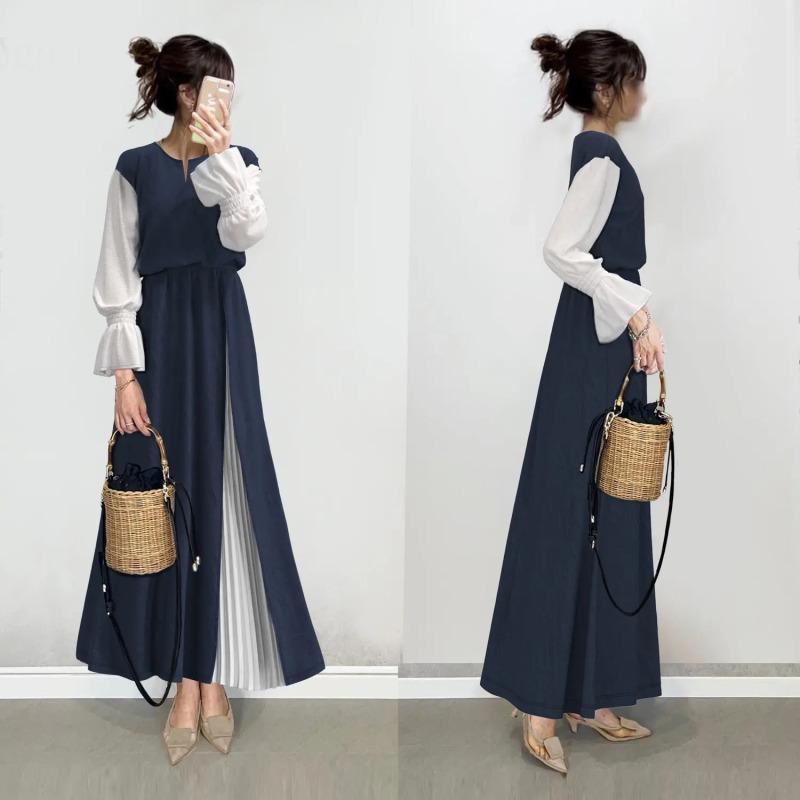 レディース ロングワンピース 春夏 20代 きれいめ 上品 ワンピース ゆったり 韓国風 おしゃれ 通勤 着痩せ 30代 40代 ...