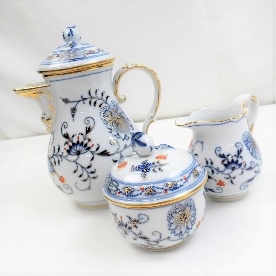 マイセン カラー(朱金)オニオン 800117 モカポット/シュガーポット/クリーマー 計3点 y163-1397951k【Y商品 ...